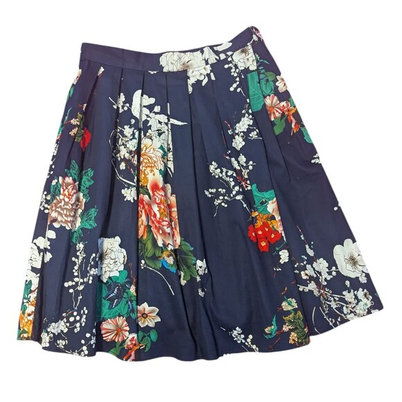 Karen Grace | Skirts | Grace Karen Skirt Navy Floral Pleated Rockabilly ...